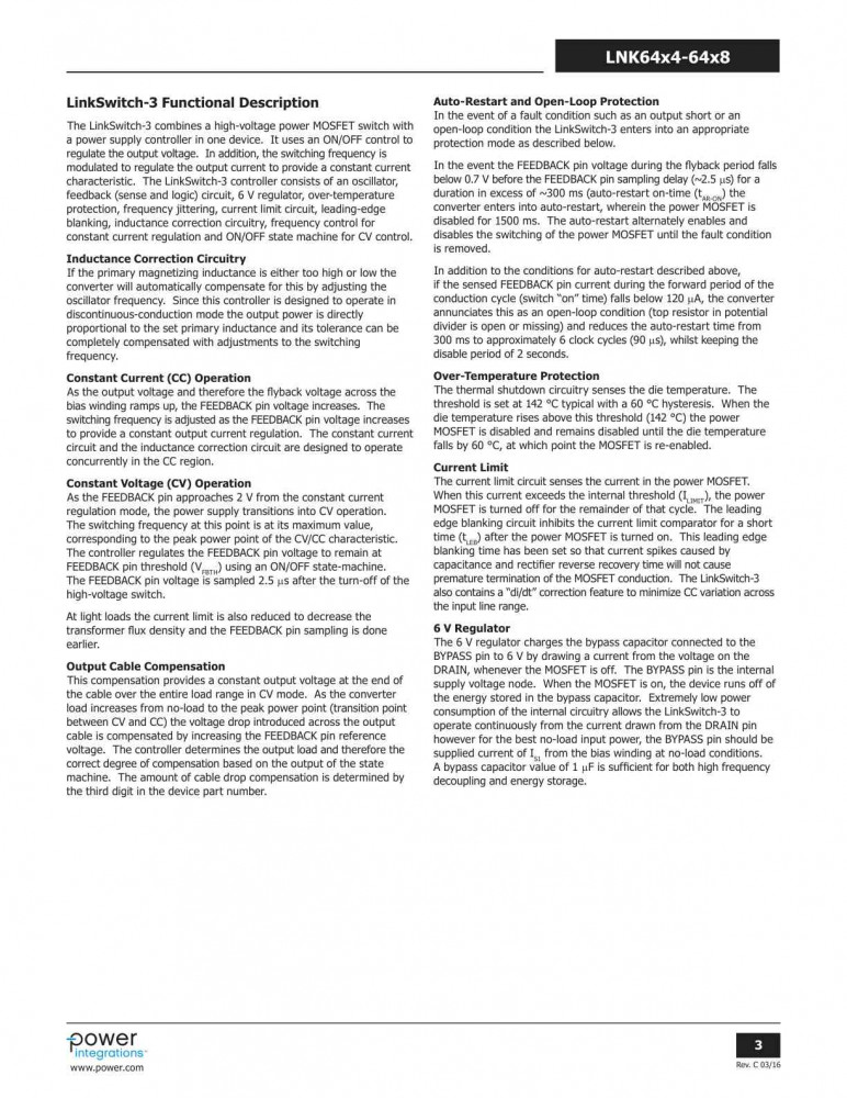 LNK6446D datasheet page 3
