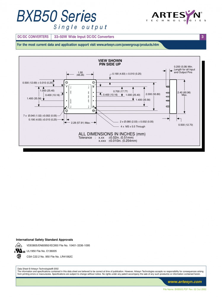 BXB50 series datasheet page 3
