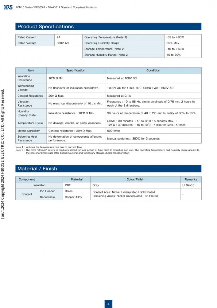 HRS PCN10 series documentation page 4
