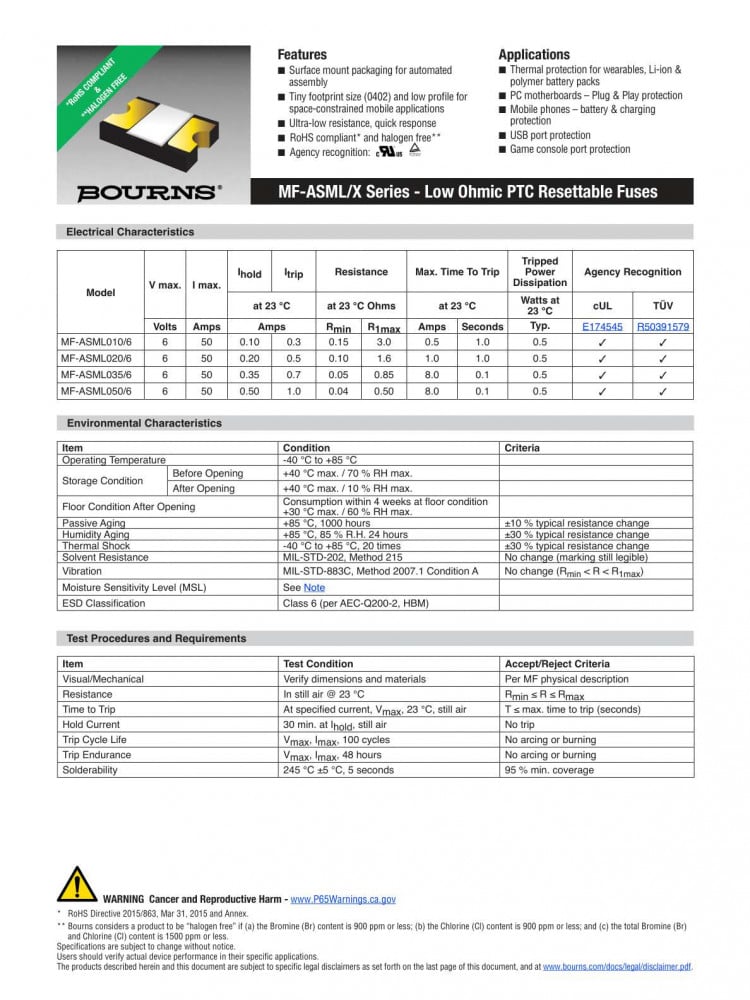MF-ASML035/6-2 datasheet page 1