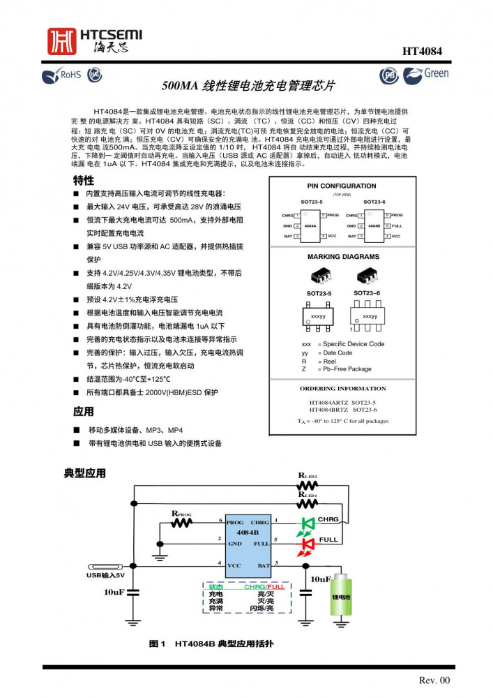 HT4084 datasheet page 1