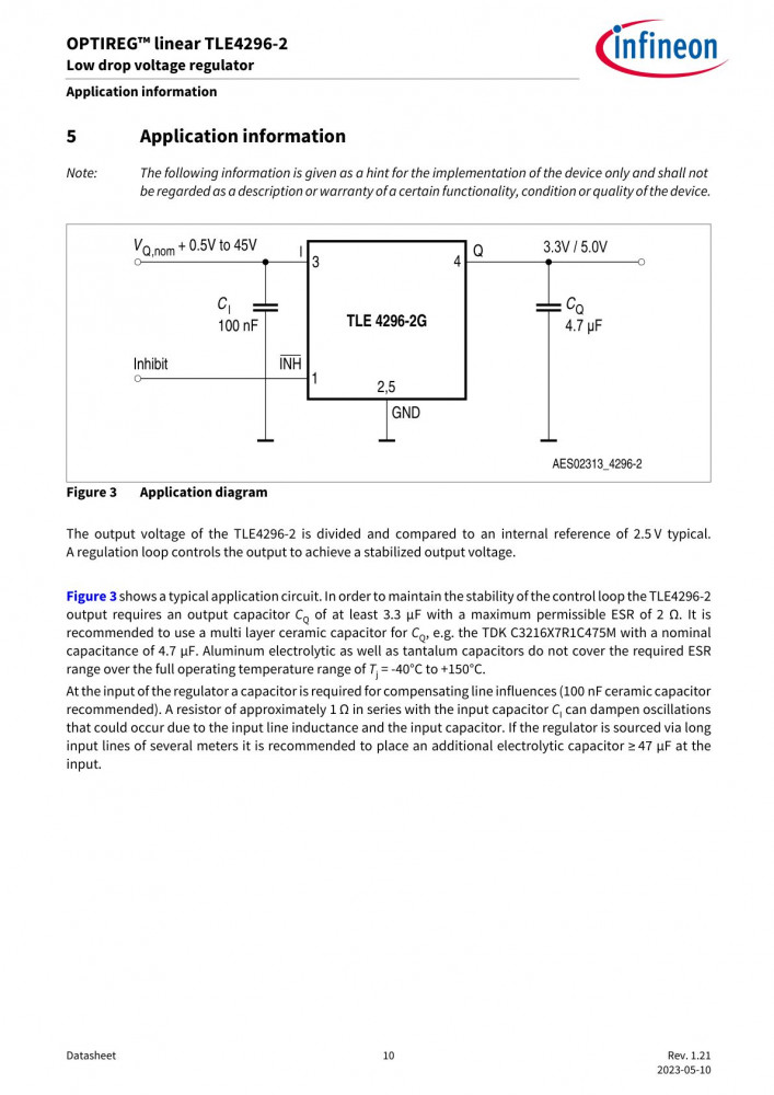 TLE42962GV50 datasheet page 10