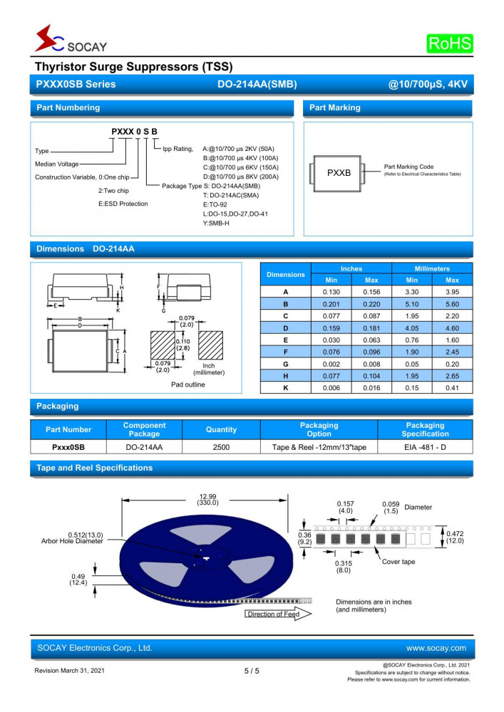 SOCAY P0300SB datasheet page 5