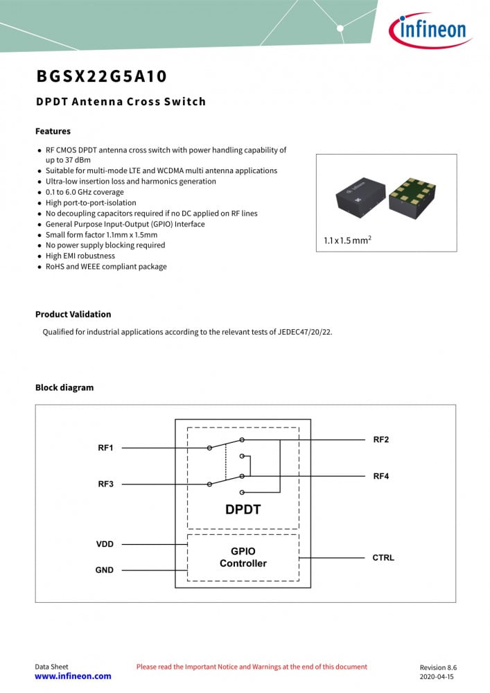 BGSX22G5A10 datasheet page 1