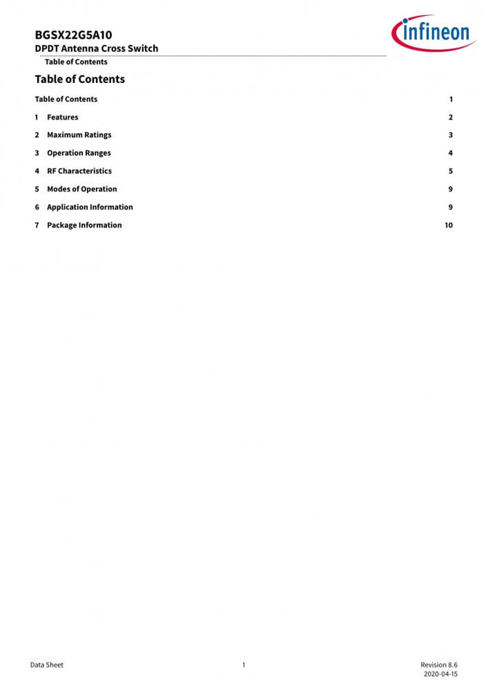 BGSX22G5A10 datasheet page 2