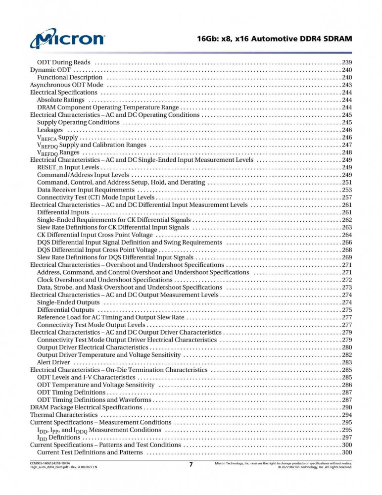 DDR4 SDRAM datasheet preview, page 7