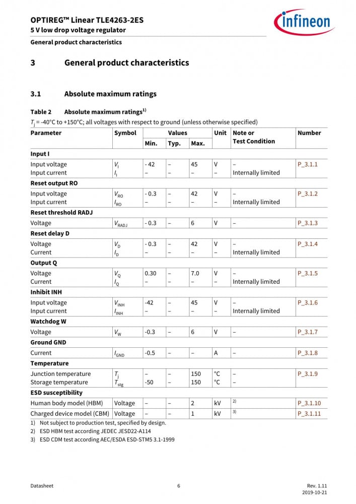 TLE42632ESXUMA1 datasheet page 6