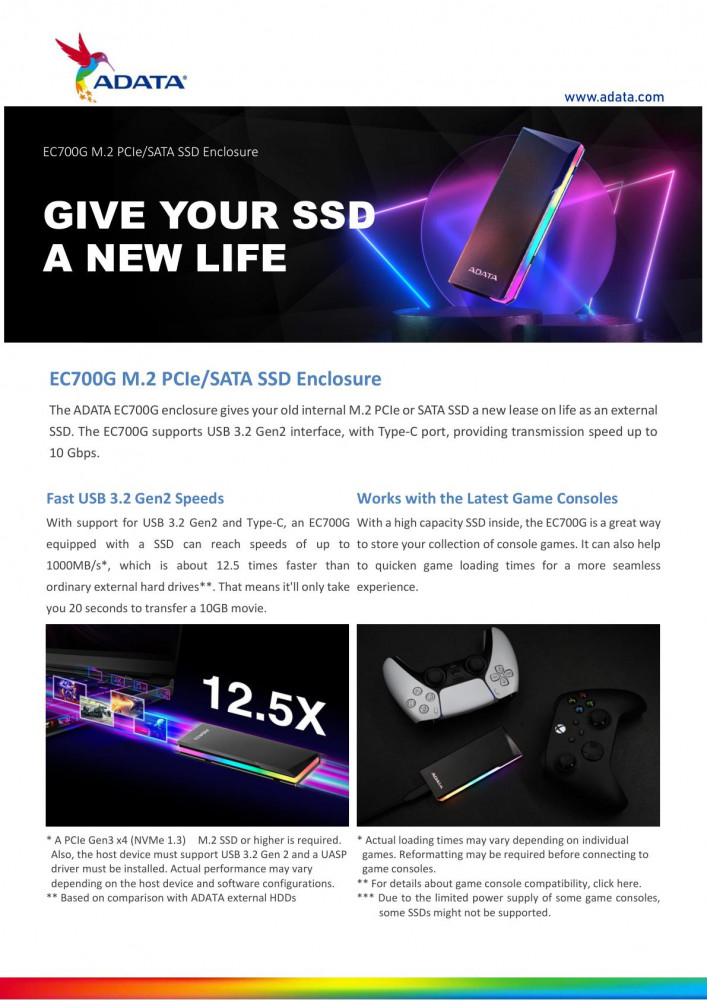ADATA EC700G product document, page 1