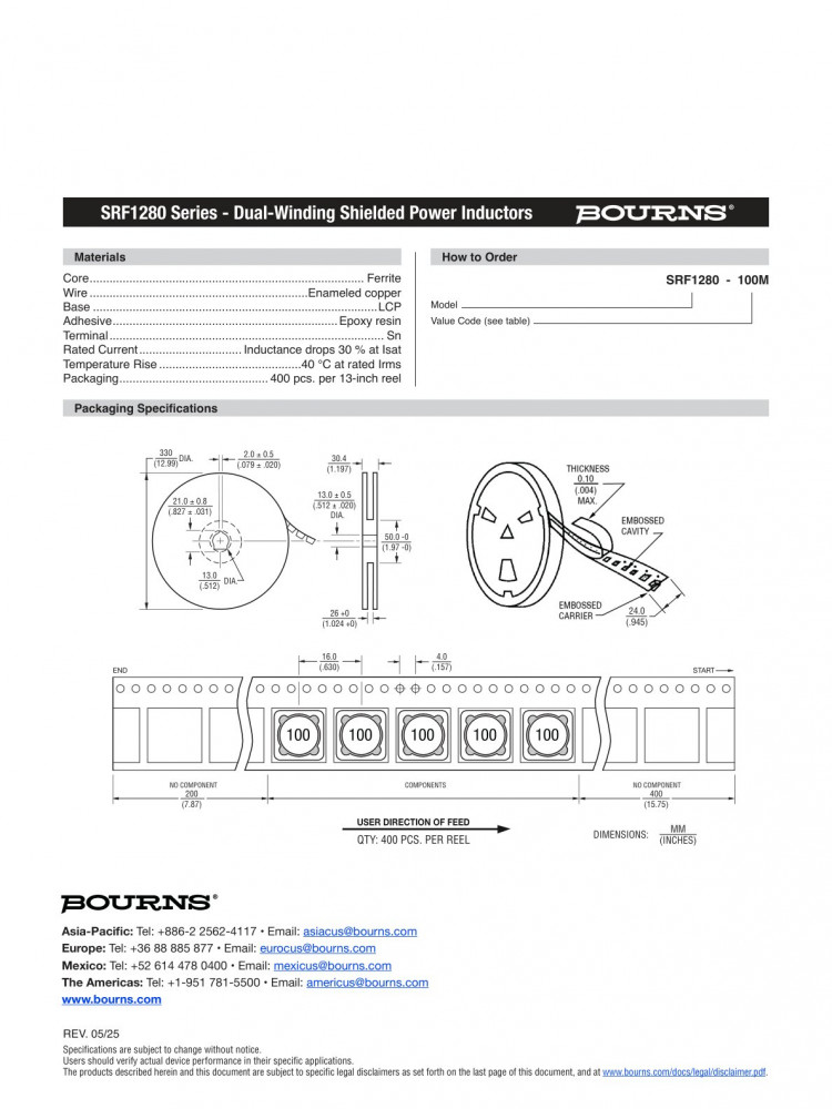 SRF1280 series technical document, page 2