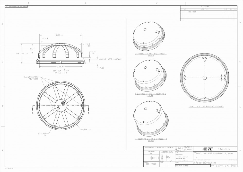 TE Connectivity 2328823-2 controlled drawing page 2