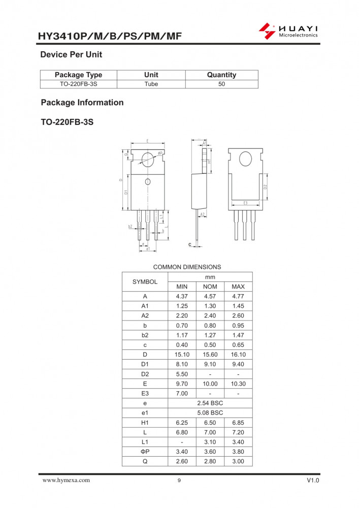 HY3410B datasheet page 9
