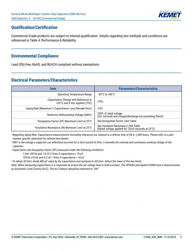 KEMET C0603C335K9PACTU datasheet page 3