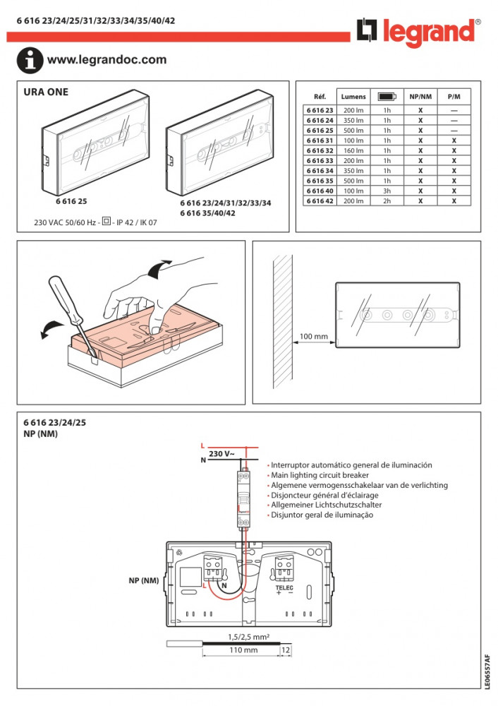 Legrand URA ONE document page 1