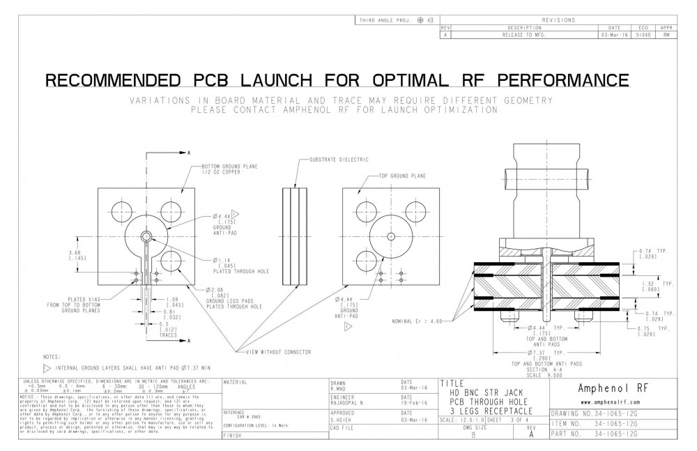 Amphenol 034-1065-12G technical drawing page 2