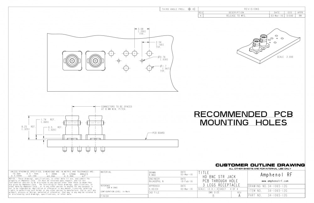 Amphenol 034-1065-12G technical drawing page 3