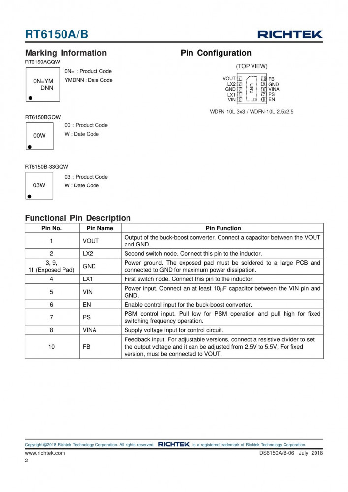 RT6150B-33GQW datasheet page 2