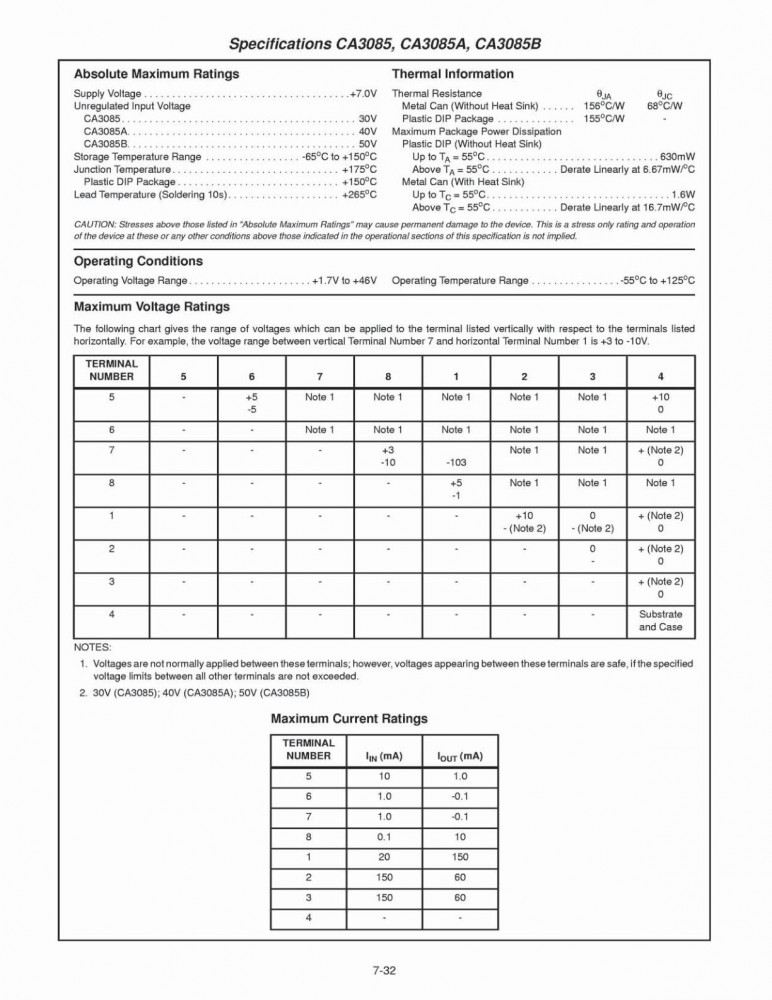 CA3085B datasheet page 3