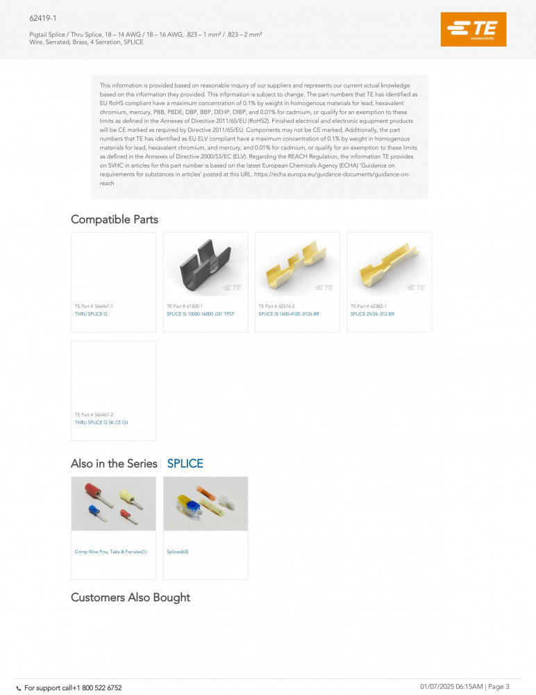 TE Connectivity 62419-1 technical document page 3