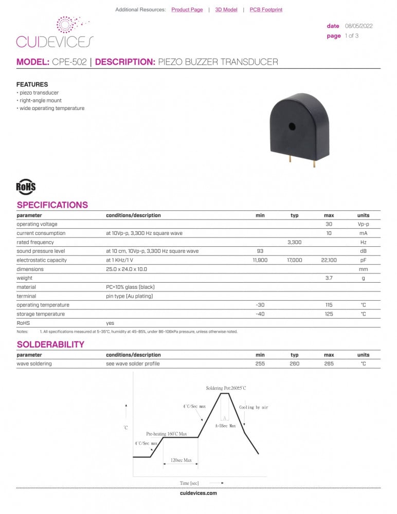 CPE-502 datasheet page 1