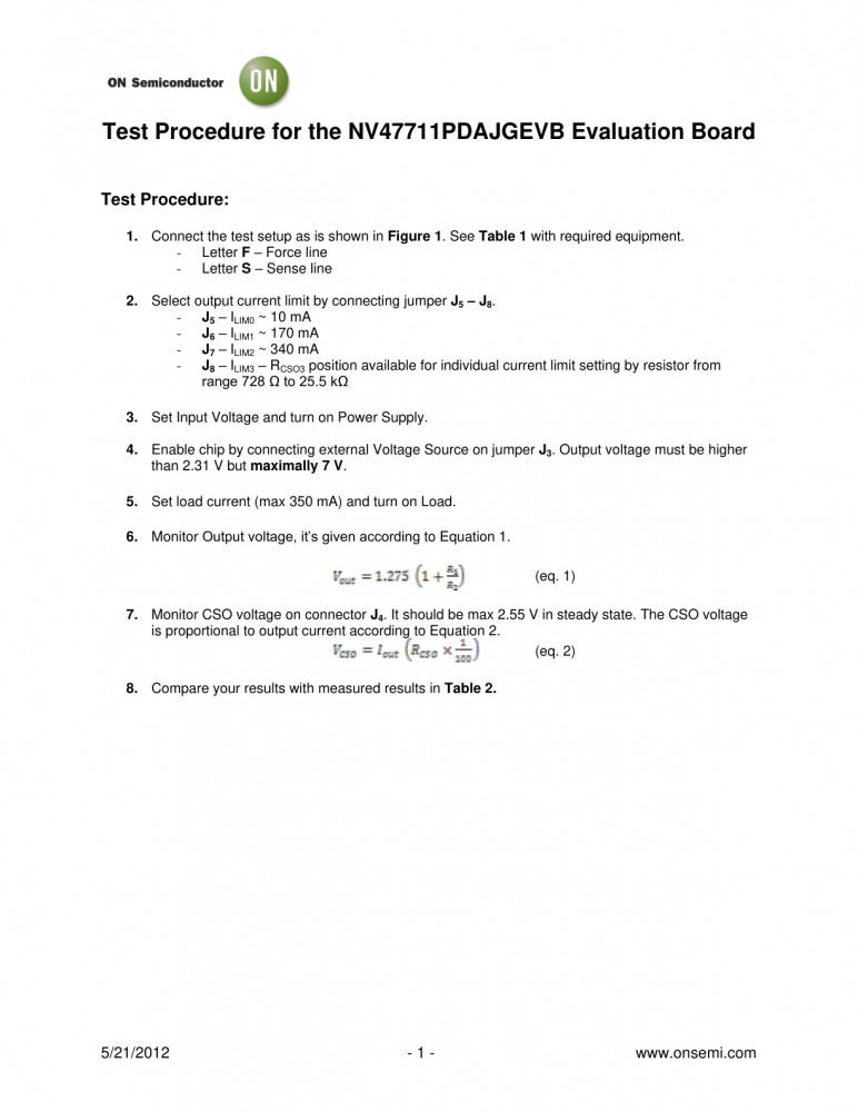 NV47711PDAJGEVB test procedure page 1