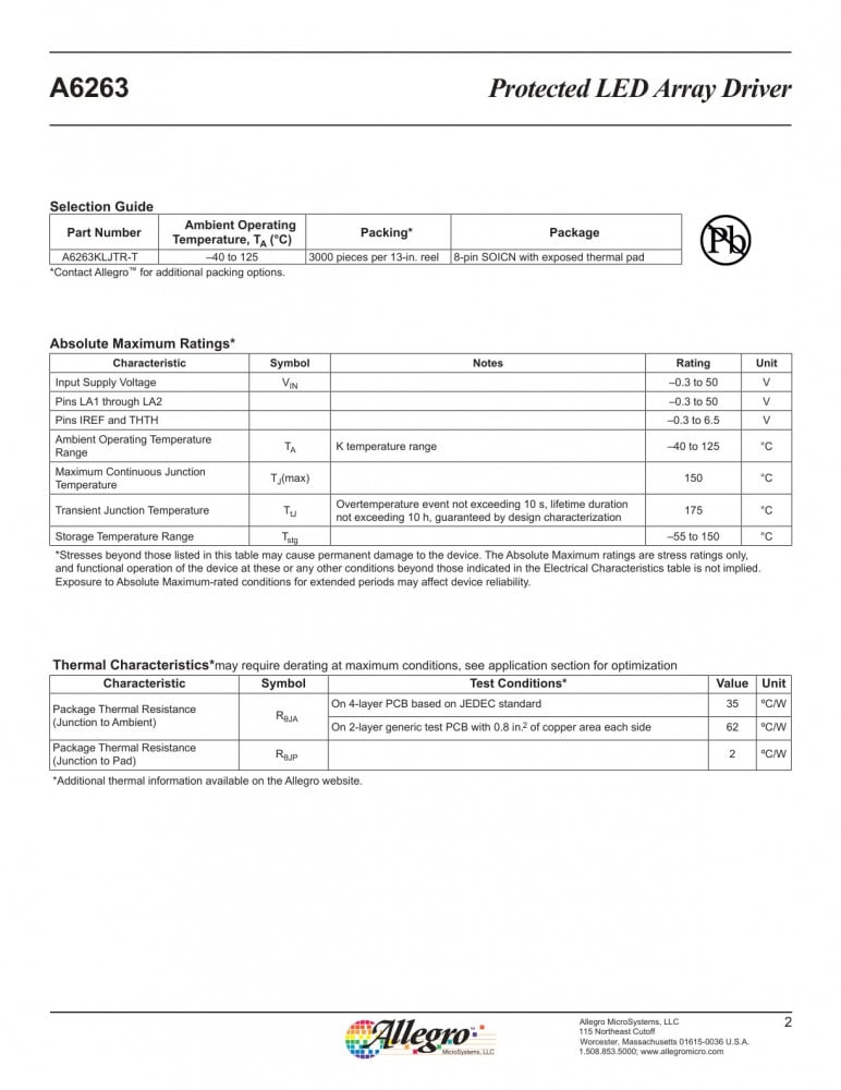 A6263 datasheet page 2
