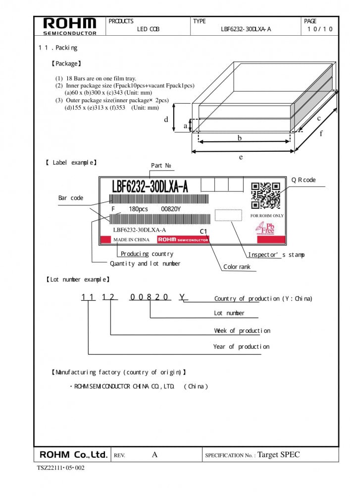 ROHM LBF6232-30DLRA-A document page 6