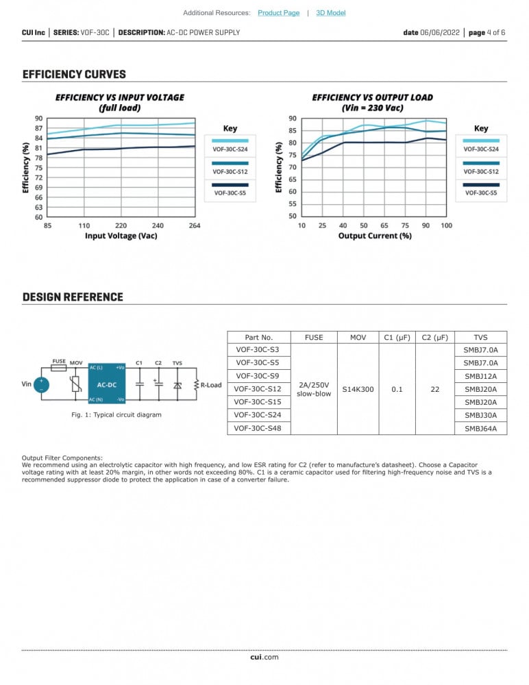 VOF-30C series datasheet page 4