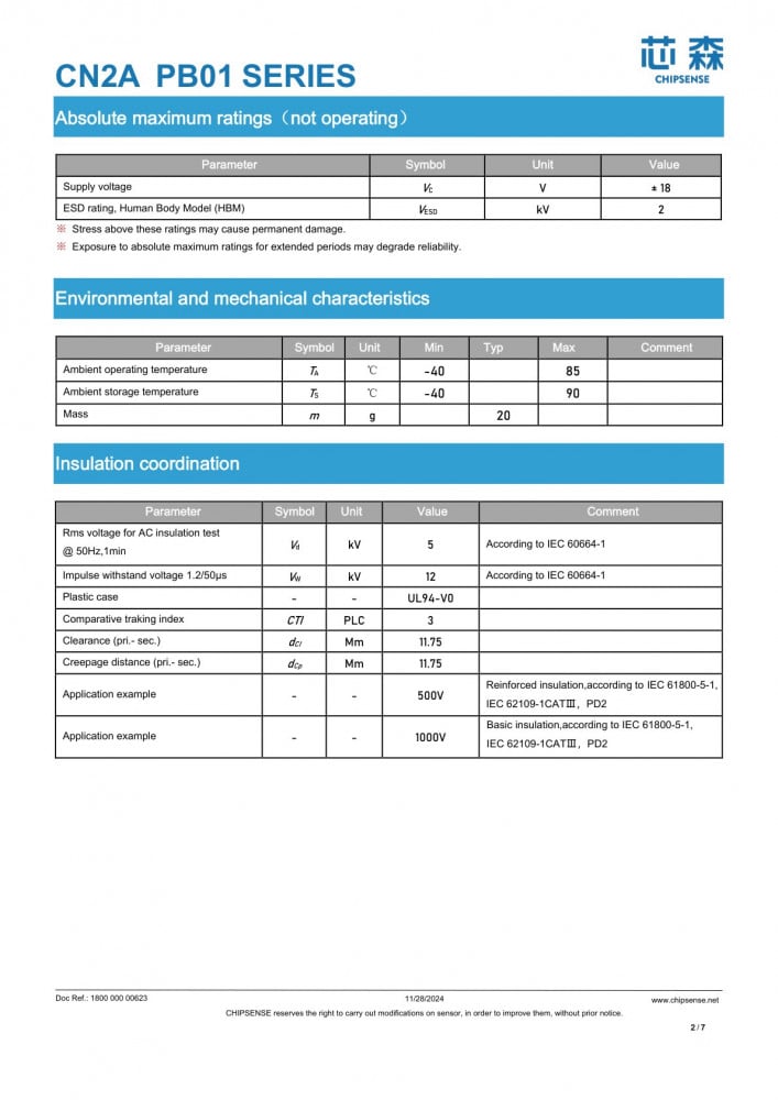CN2A PB01 datasheet page 2
