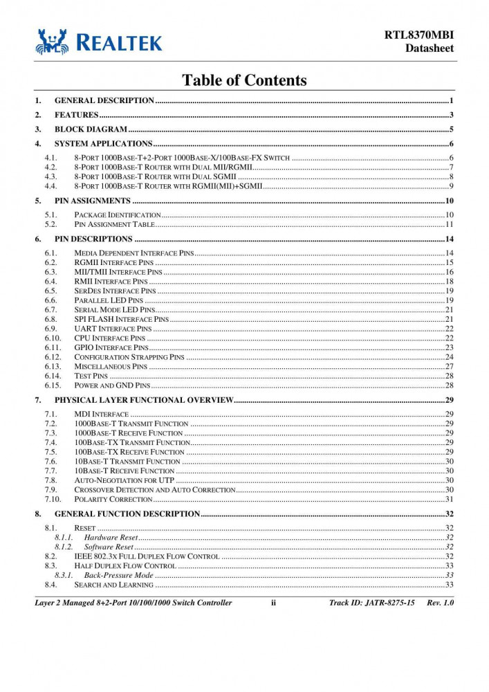 RTL8370MBI-CG datasheet page 3