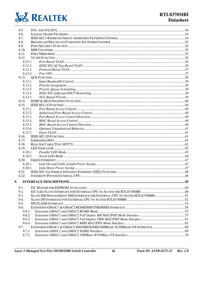 RTL8370MBI-CG datasheet page 4