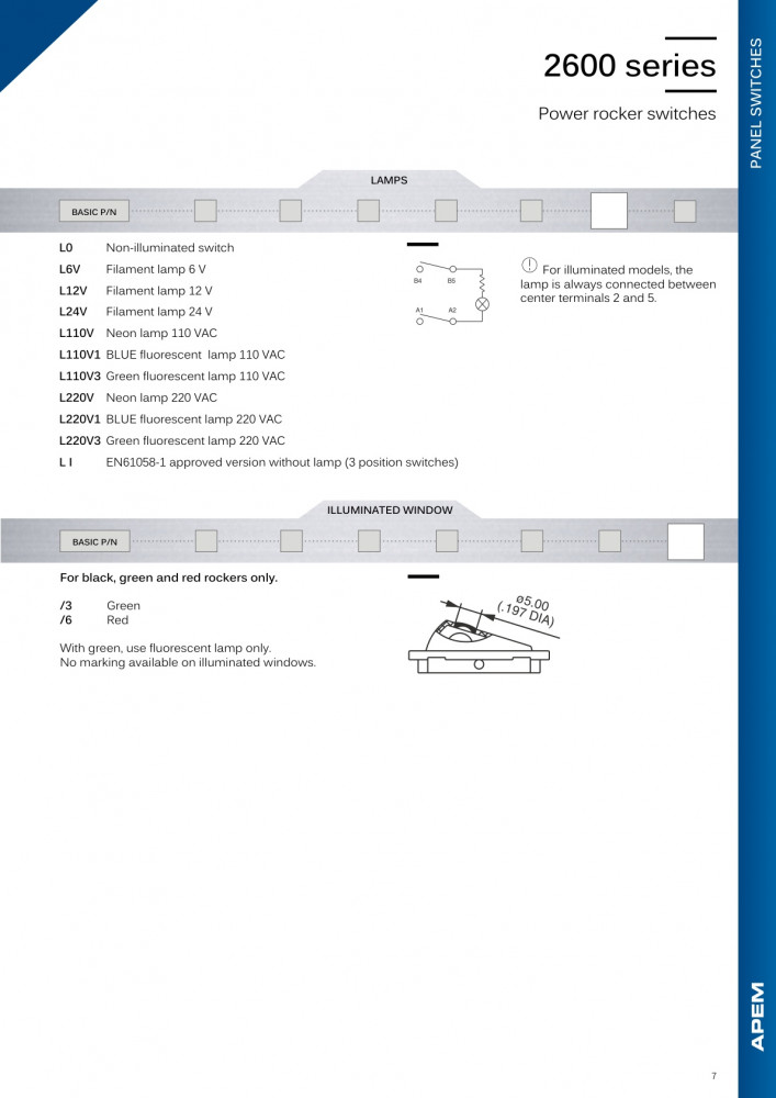 APEM 2600 series datasheet page 7