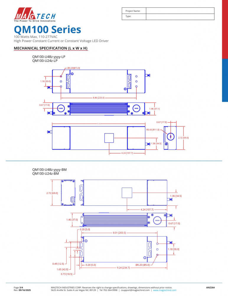 QM100 Series technical document page 3
