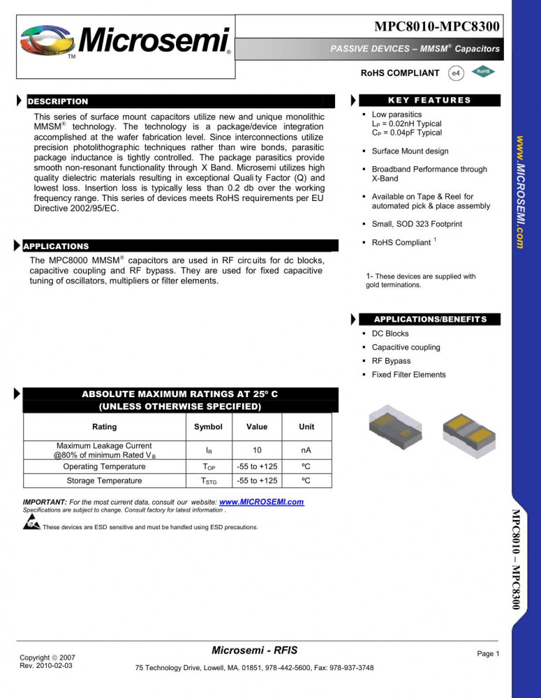 MPC8020-206 technical document page 1