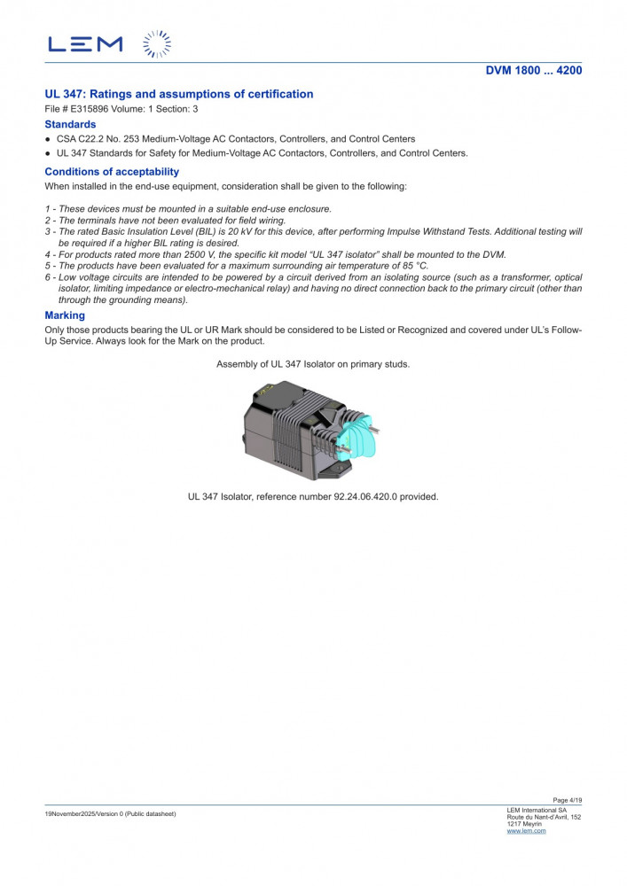 LEM DVM series datasheet page 4