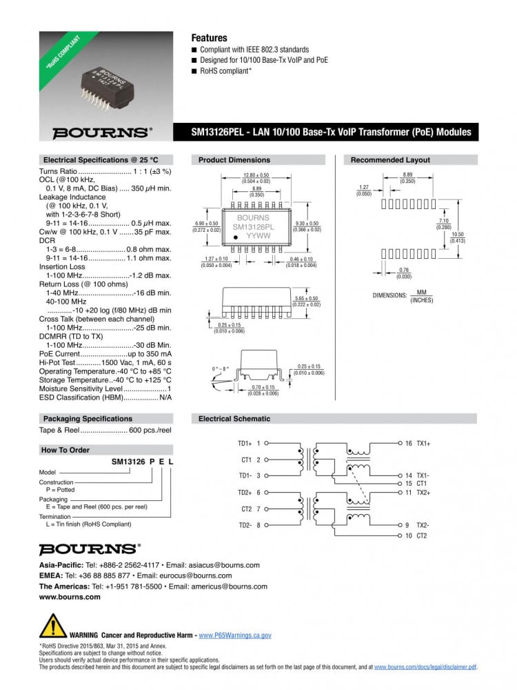 SM13126PEL datasheet page 1