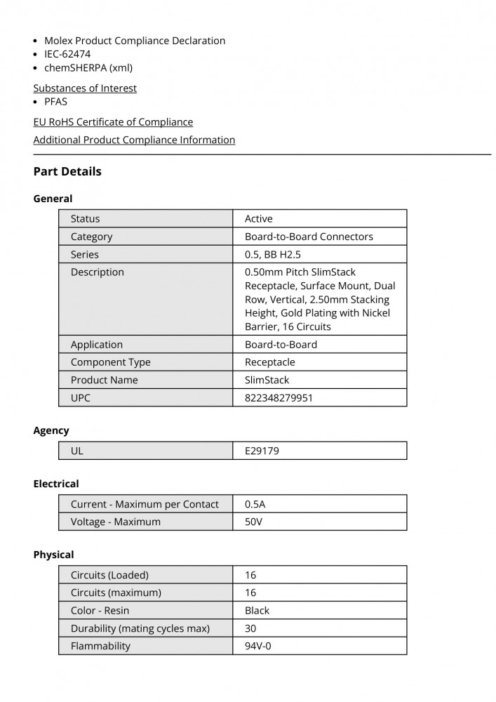 MOLEX 541020164 technical document page 2