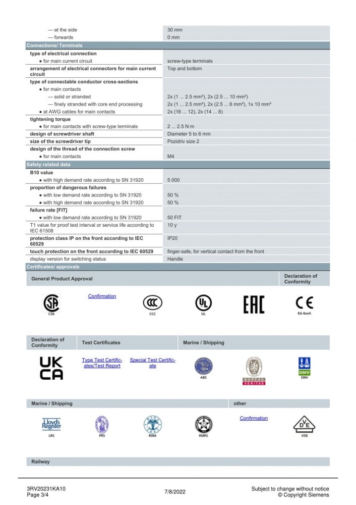 3RV20231KA10 datasheet page 3
