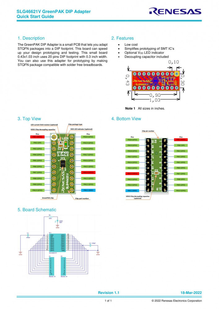 SLG46621V-DIP adapter documentation page 1