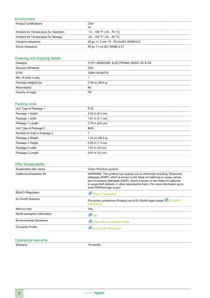 XS108B3PBM12 technical document page 2