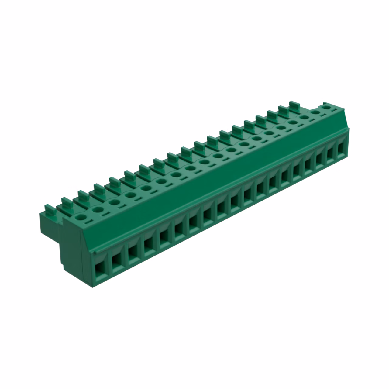 3.81mm Pitch Eurostyle Horizontal Plug, with Standard Imprinting, Green Housing, Gold (Au) Plated, 19 Circuits for sale