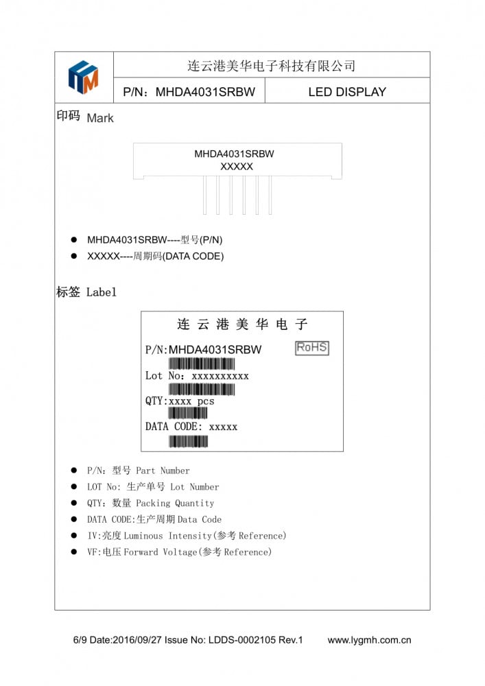 MHDA4031SRBW datasheet page 6