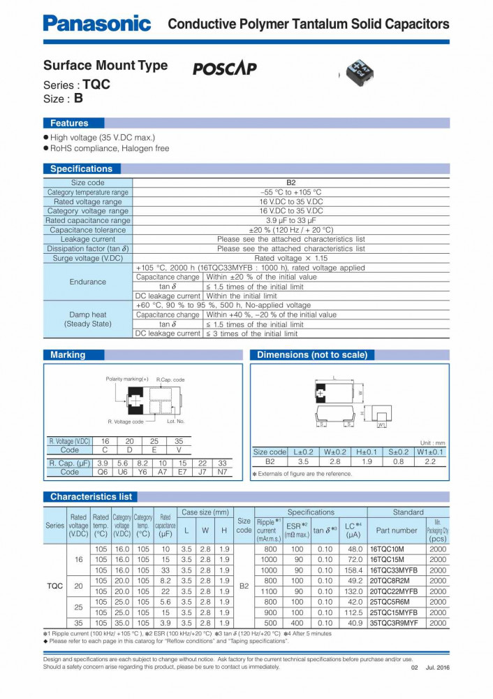 Panasonic TQC POSCAP technical document page 1