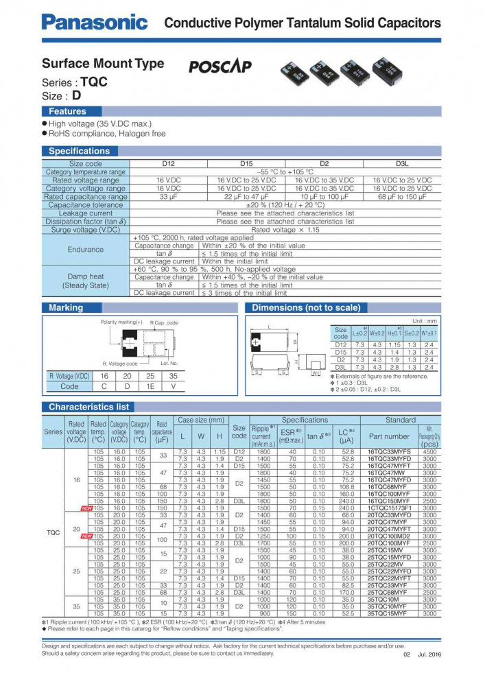 Panasonic TQC POSCAP technical document page 2