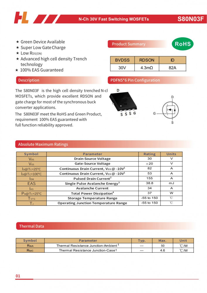 S80N03F datasheet page 1