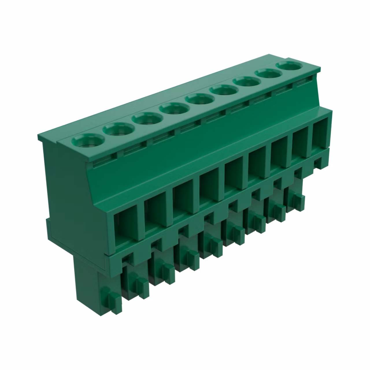 3.81mm Pitch Eurostyle Vertical Plug, with Reverse Imprinting, Front Wire Entry, Green Housing, 9 Circuits for sale