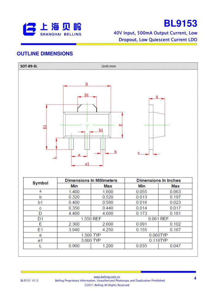 BL9153 datasheet page 4