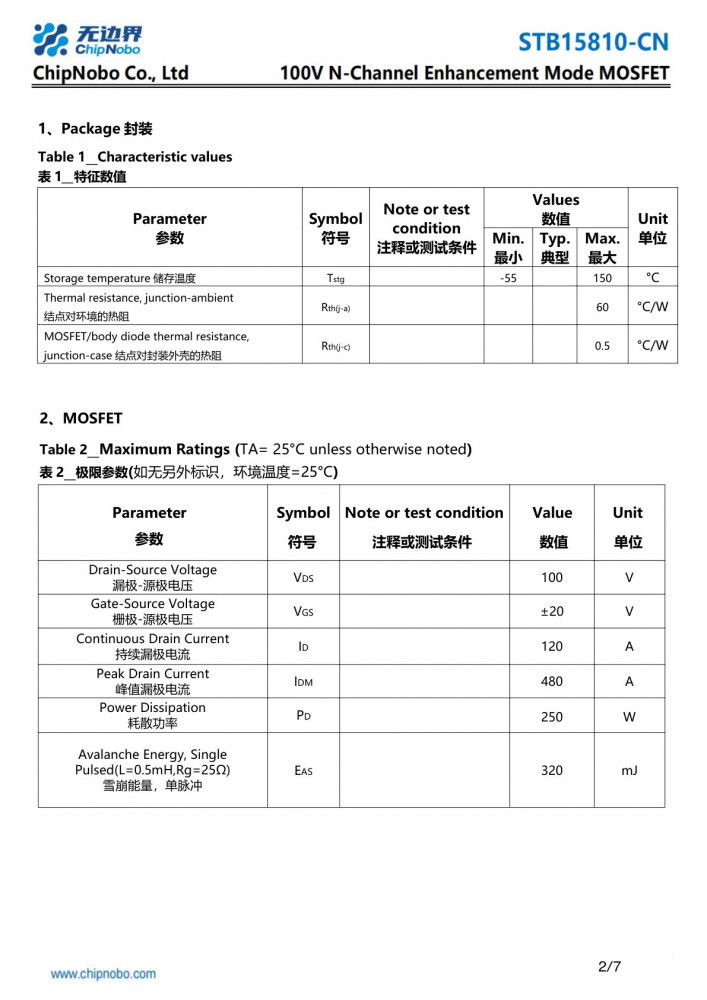 STB15810-CN datasheet page 2