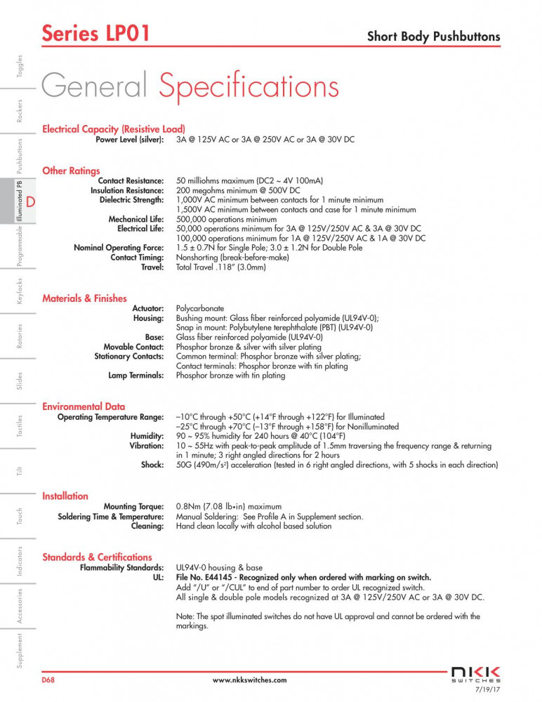 LP0125CMKW015CB technical document page 1