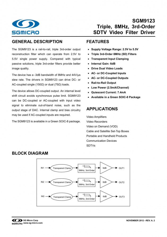 SGM9123 datasheet page 1