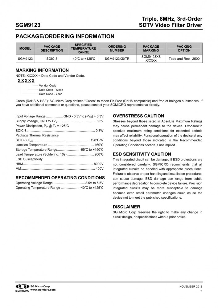 SGM9123 datasheet page 2